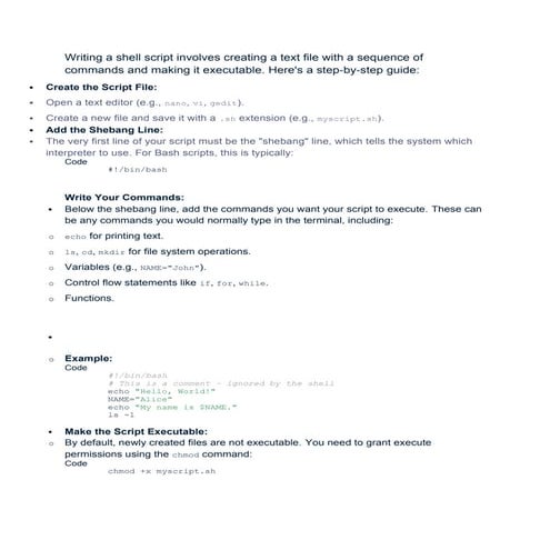 Sguide To Write Shell Script In Linuxdocx 4034