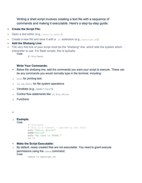 Sguide To Write Shell Script In Linuxdocx 4034