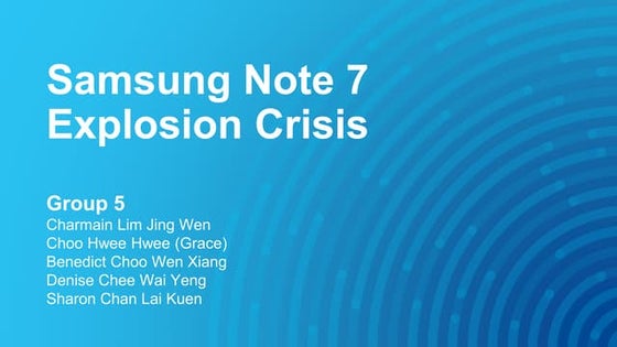 Samsung note 7 CRISES | PPT