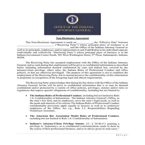 Rokita Non-Disclosure Agreement | PDF