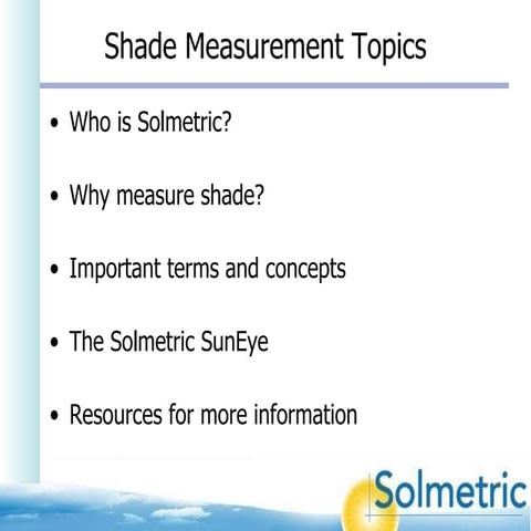Shade Measurement Overview | PPT