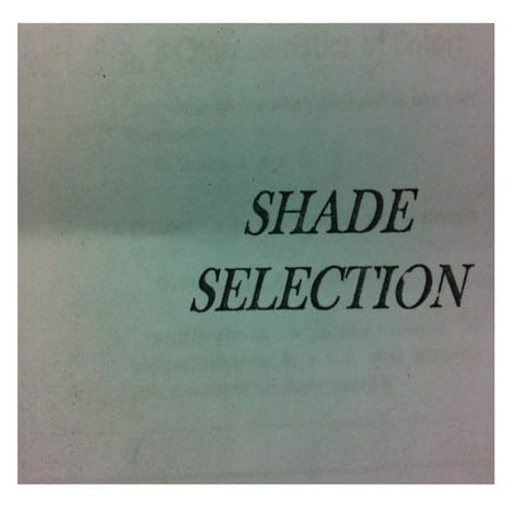 Shade selection | PPT