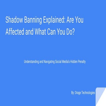 Are You Shadow Banned? What Should You Do Next? | PDF