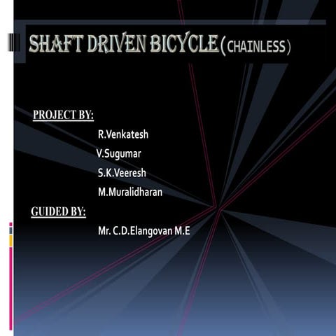 Shaft driven bicycle(chainless) | PPTX