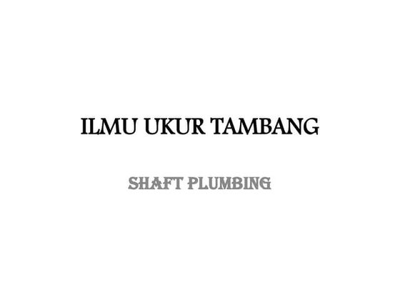 Shaft plumbing | PDF