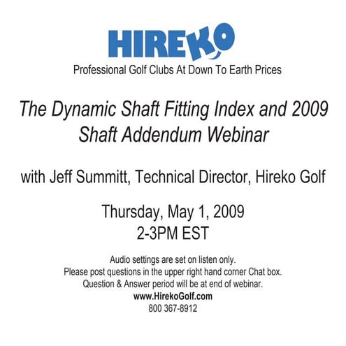 The Hireko Golf Dynamic Shaft Fitting Index | PDF