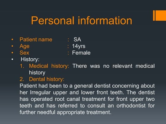 an Example for Orthodontic case presentation | PPT
