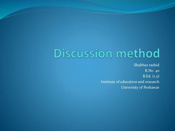 Discussion method | PPT