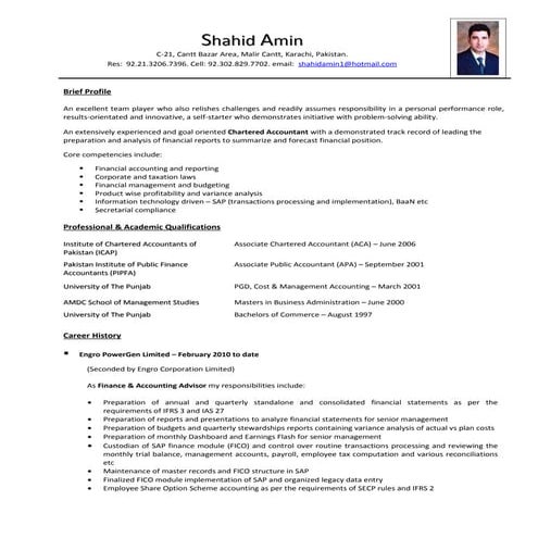 Shahid Amin Cv | DOC