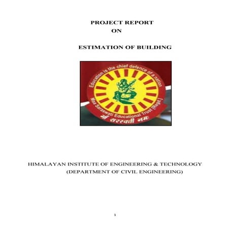 Estimation And Costing Of A Building | PDF