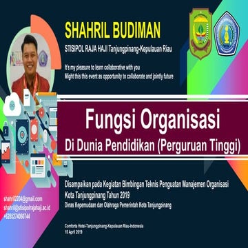 Fungsi Organisasi di Dunia Pendidikan (Perguruan Tinggi) | PDF