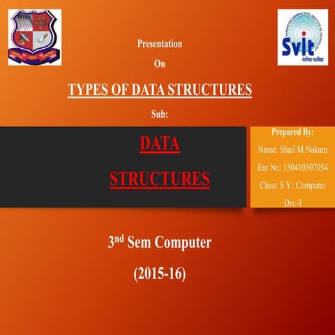 Types Data Structures Linear And Non Linear Pptx Databases Computer Software And