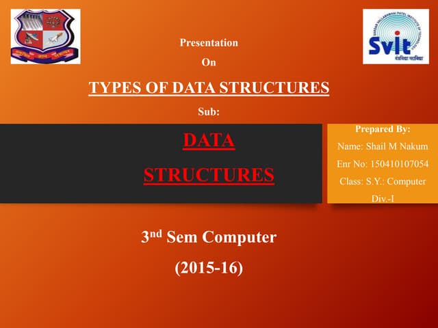 Types Data Structures Linear And Non Linear Pptx Databases Computer Software And