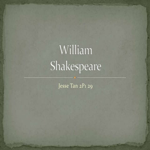 William Shakespeare's Contribution to English Literature | PPTX