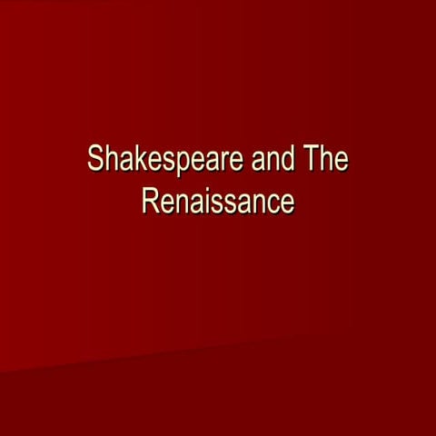 Shakespeare and renaissance | PPT