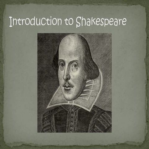 Introduction to Shakespeare - prior to A Level study | PPT