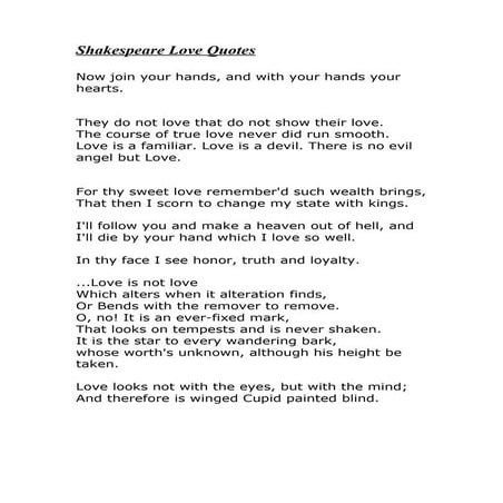 Shakespeare love quotes and shakespeare's comedies | DOC | Comedy | Genres