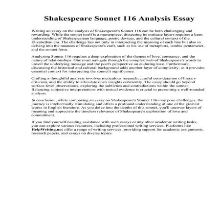 Sonnet 18 Analysis Essay.pdfSonnet 18 Analysis Essay | PDF