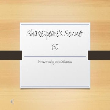 Shakespeare’s Sonnet 60 | PPTX