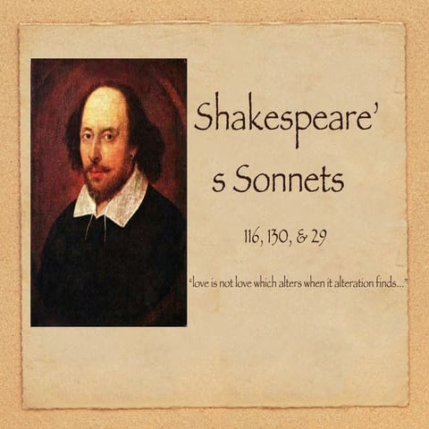 Shakespeares Sonnets | PPT