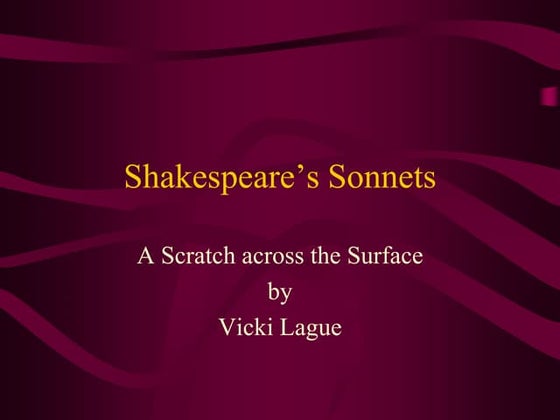 English 9 - Sonnet XVIII by William Shakespeare | PPT