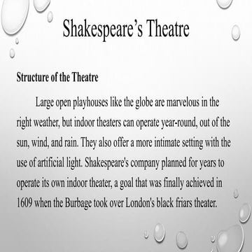 Shakespeare theatre | PPTX