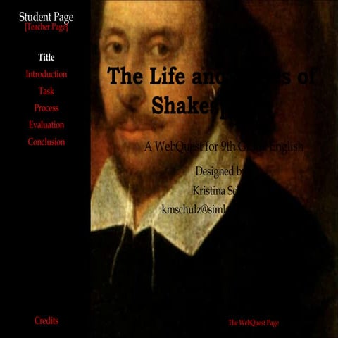 WebQuest: The Life and Times of Shakespeare | PPT