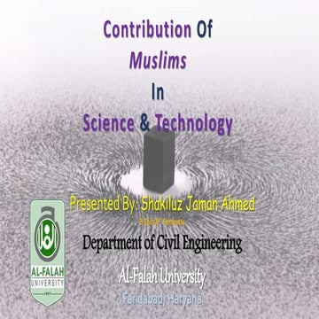 Contribution of Muslims in Science & technology | PPTX