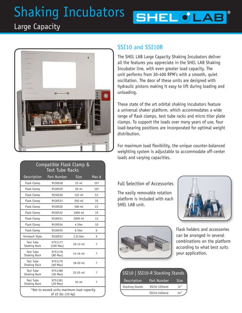 SHEL LAB Incubator Catalog | PDF
