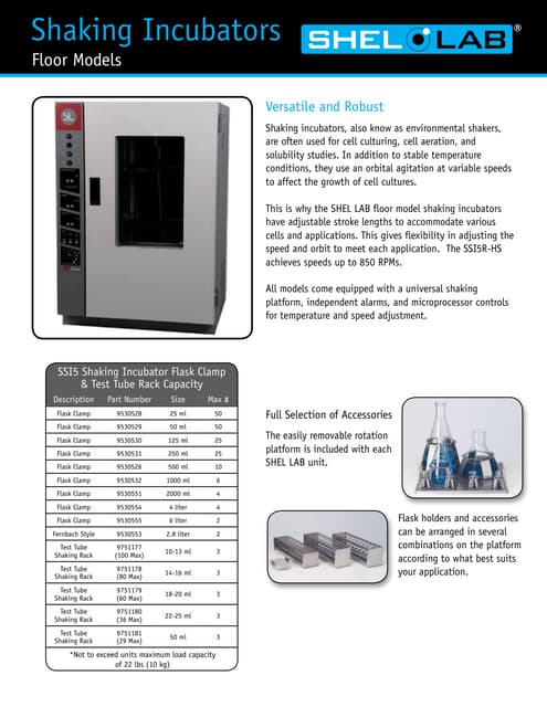SHEL LAB Incubator Catalog | PDF