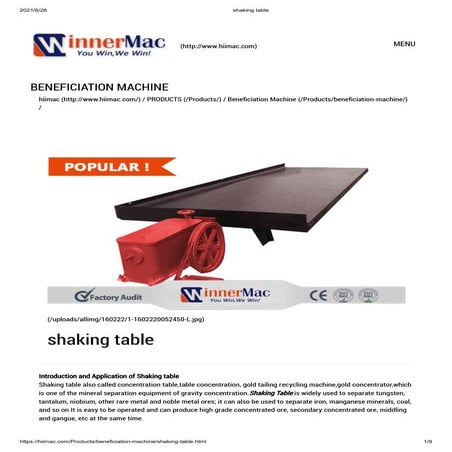 Shaking table | PDF
