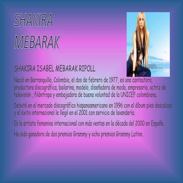 Shakira mebarak | PPTX
