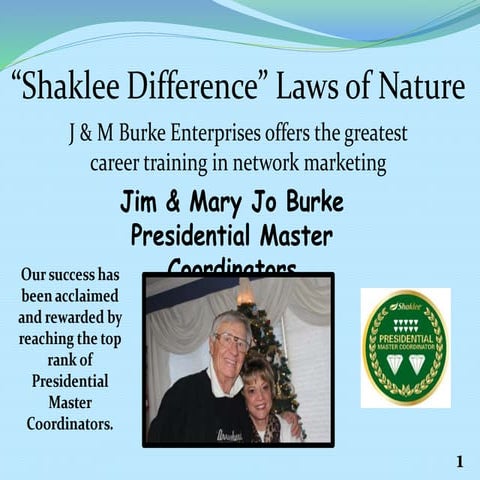 Shaklee Difference - Laws of Nature | PPTX