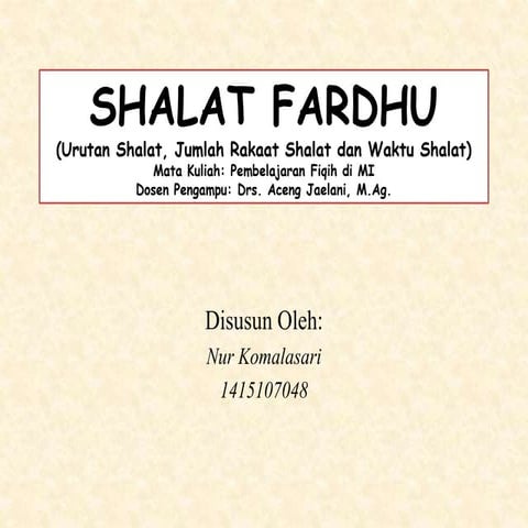 Shalat fardhu | PPT