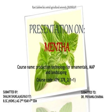 Shalini mint ppt | PPTX | Gardening | Home & Garden