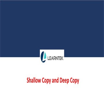 Shallow copy and deep copy | PPTX
