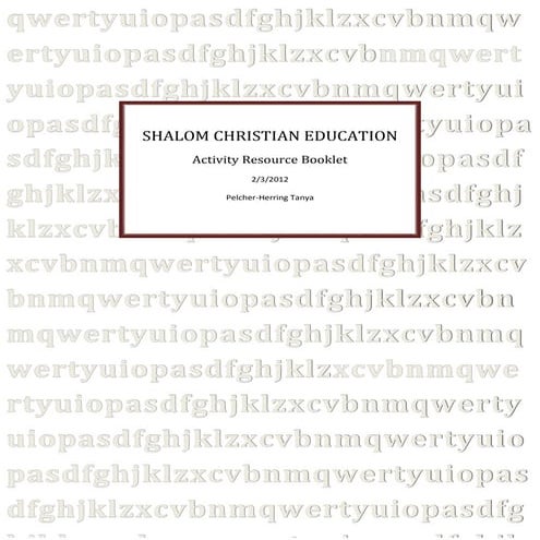 Shalom christian education activities 1 5 | PDF
