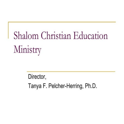 Shalom christian education_ministry_power_point_presentation[1] | PDF