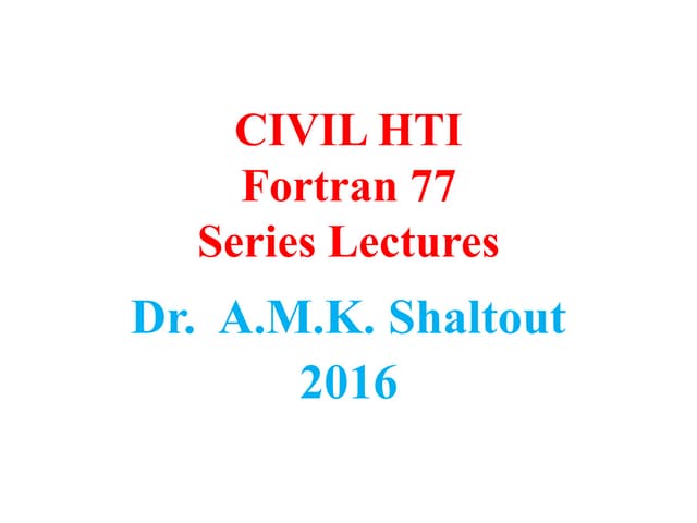 Programming Fortran 77 Slide02 Pdf Programming Languages Computing 6444