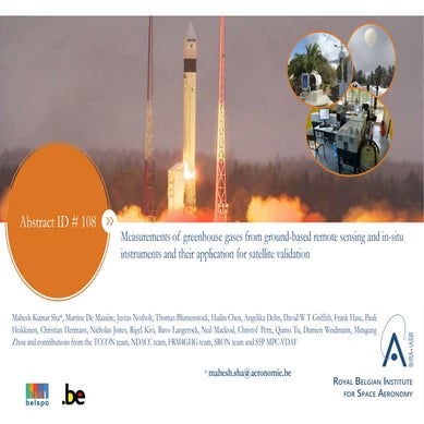 Sha Mahesh, Kumar: Measurements of greenhouse gases from ground-based ...