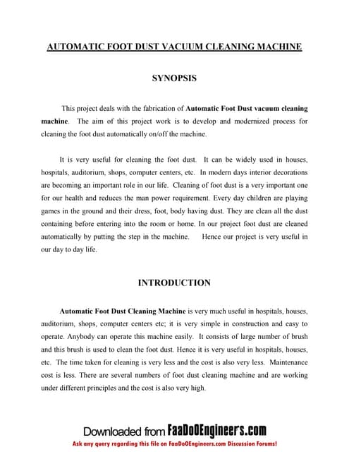 FLOOR CLEANING MACHINEfinal presentation | PPT