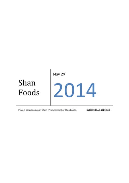 Shan foods (Marketing Management) | PDF