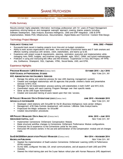 Eric sutherland 1 page cv | PDF