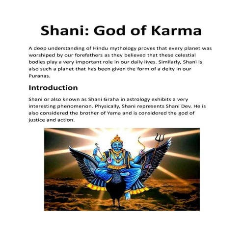 Shani: God of Karma | PPTX