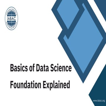 Basics of Data Science Foundation Explained | IABAC | PDF