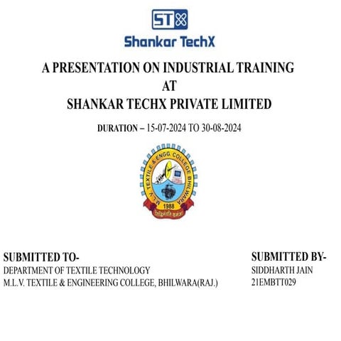 Shankar techx presentation.pptx design by textile student | PPTX