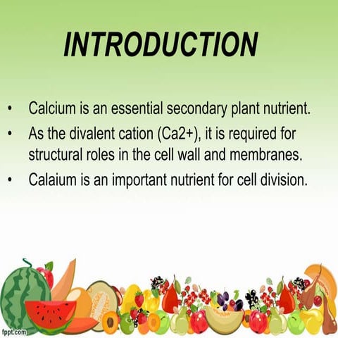 calcium importance in vegetables | PPTX