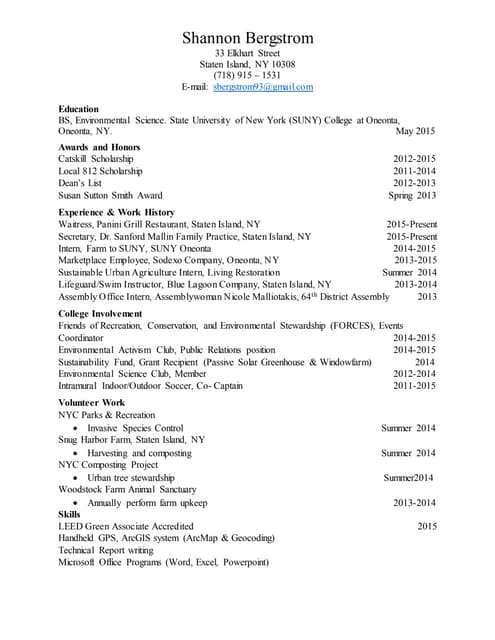 Shannon Bergstrom presentations