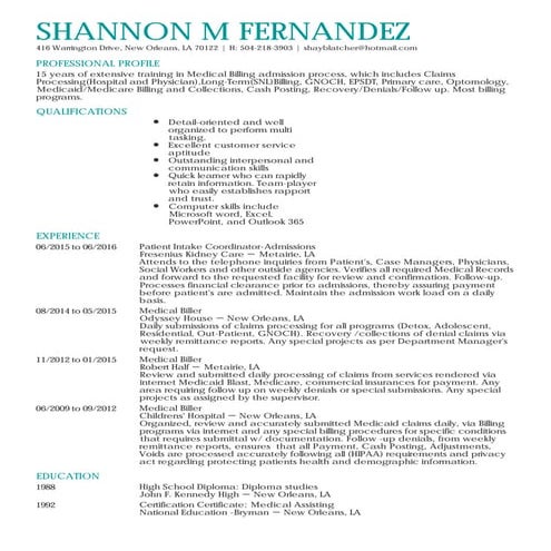 Shannon's resume | PDF