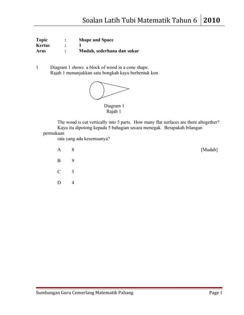 Latihan Ithink and kbat math form 3 | PDF